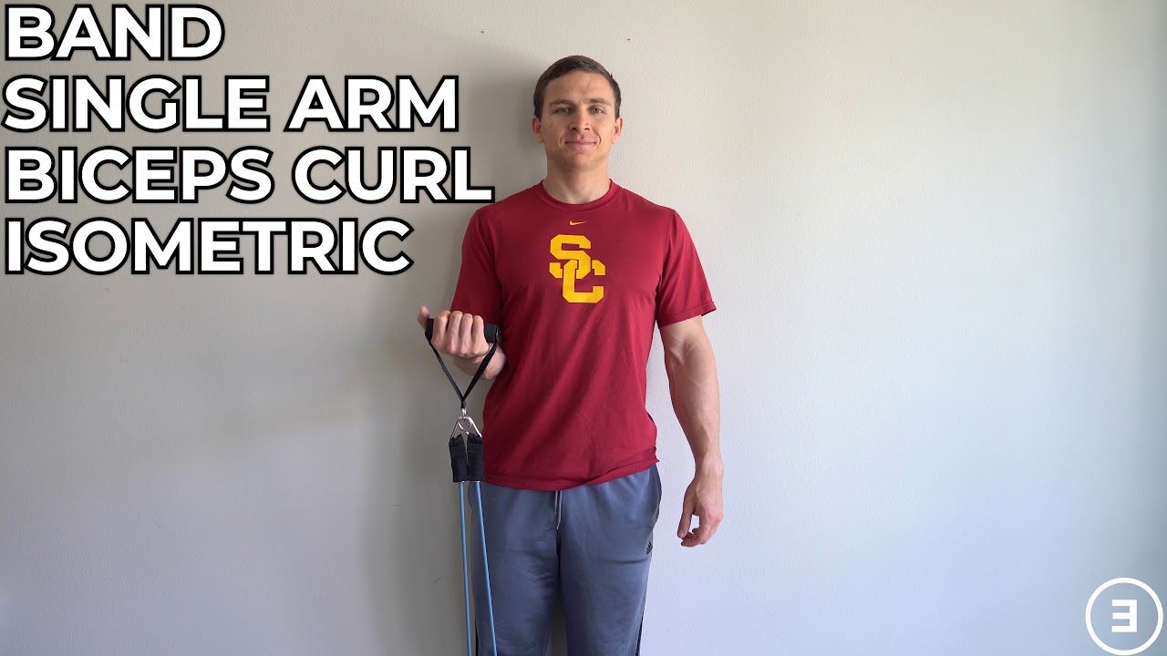 Band Single Arm Biceps Curl Isometric - YouTube