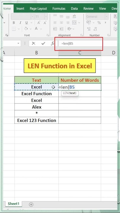 Day 51 100 Len Function In Excel Excel Function Shorts Youtubeshorts Excelfunctions