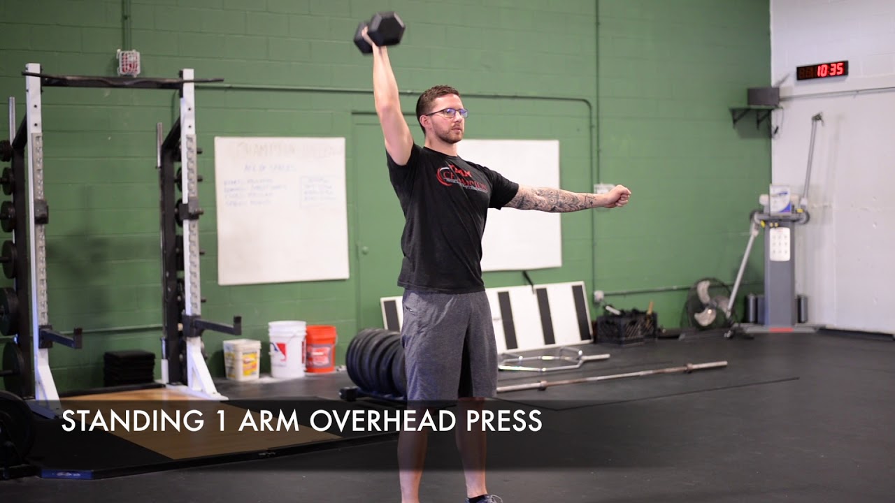Standing 1-Arm Overhead Press - YouTube