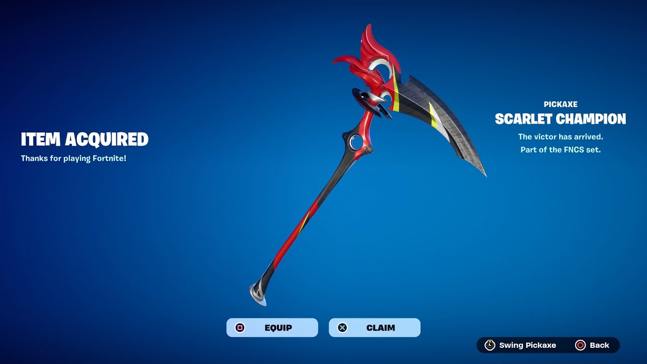 How To Get Scarlet Champion Pickaxe NOW FREE In Fortnite (Unlocked ...