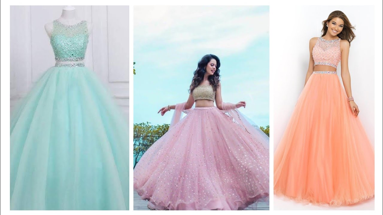 Beautiful net frock designs// Latest new net long frock and ghagra ...