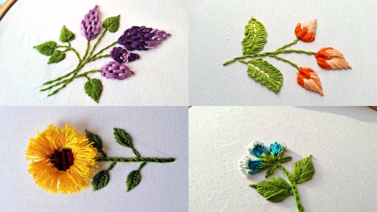 Most Wonderful flowers hand embroidery || Best hand embroidery stitches ...