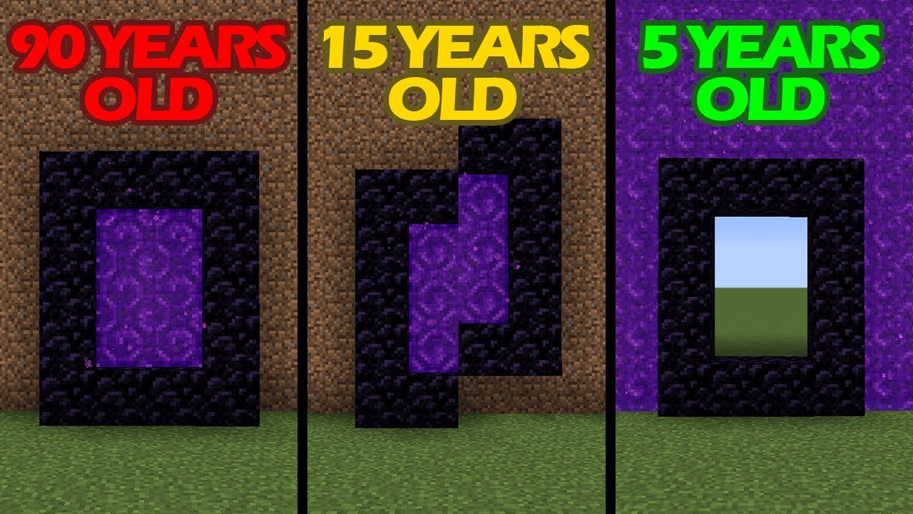 cursed nether portals at different ages - YouTube