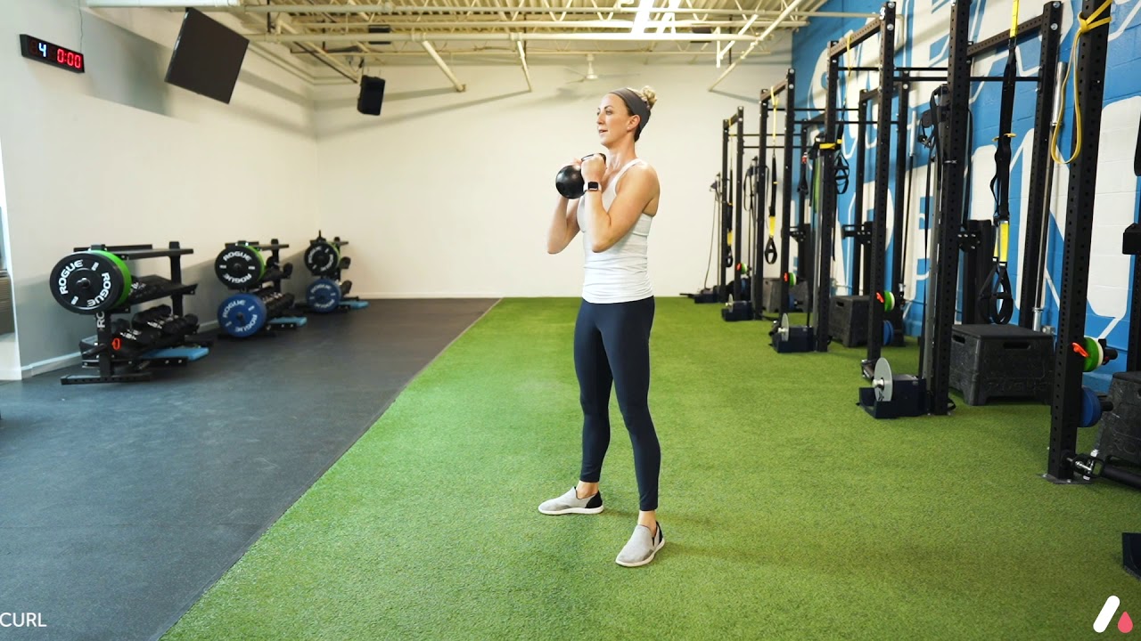 1KB Goblet Squat to Curl - YouTube