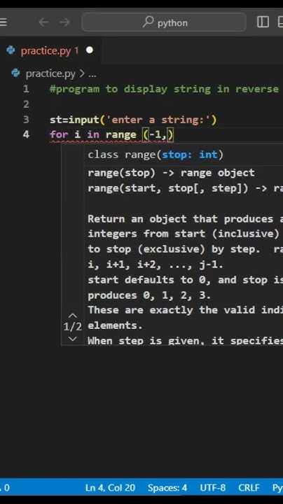 Program To Display String In Reverse 🕵️‍♂️ Python Pythoncode Coding