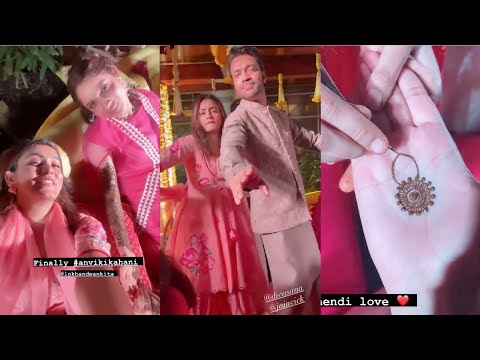 Sana Makbul Dancing And Putting Mehndi At Ankita Lokhande And Vicky Jain Mehndi Ceremony