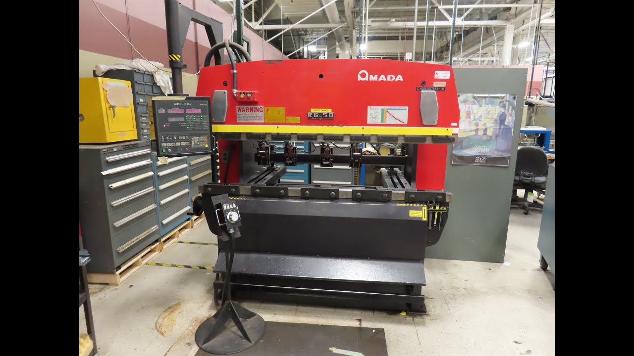 Amada RG-50 50 Ton CNC Hydraulic Press Brake with NC9-EXII Control ...