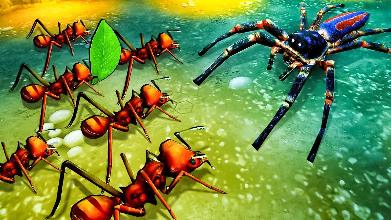 New Leaf Cutter Ant Army vs Giant Captain America Spider Battle in ...
