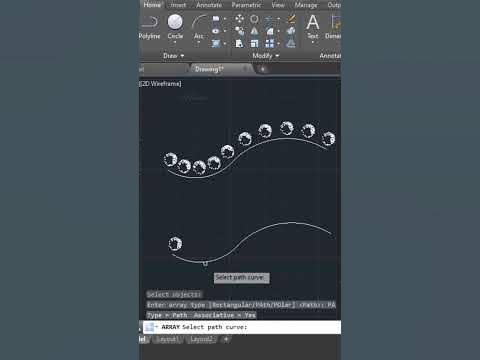 How to use Path Array in AutoCAD - YouTube