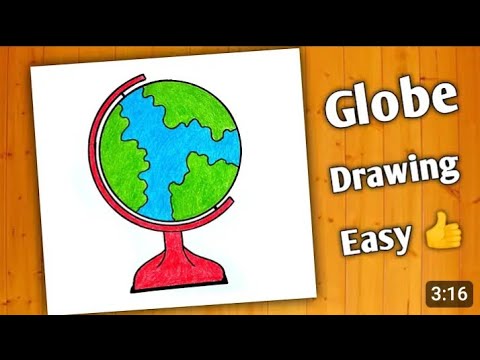 How to Draw a Globe🌍Step by Step Easy I Globe Drawing | World Map ...