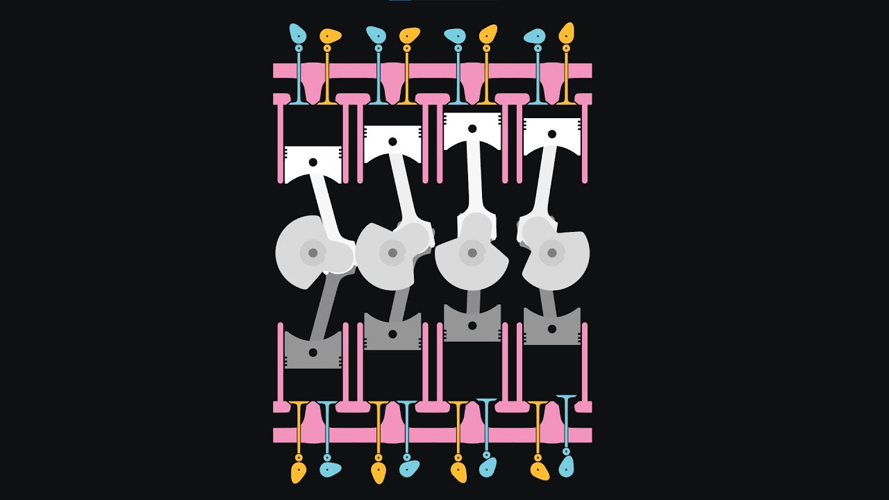 AngeTheGreat Engine Simulator - Horizontal 4-Crank Boxer - YouTube