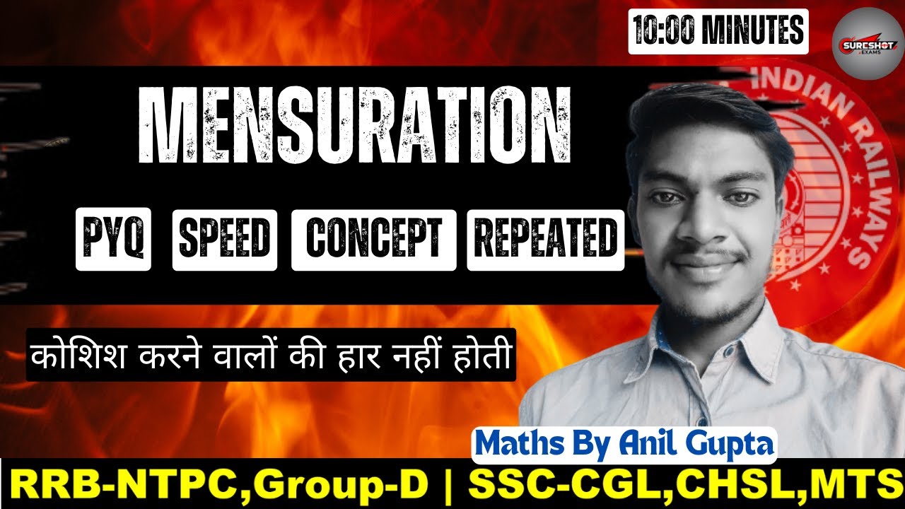 Mensuration for SSC & Railway Exams | Maths by Anil Gupta | Important ...