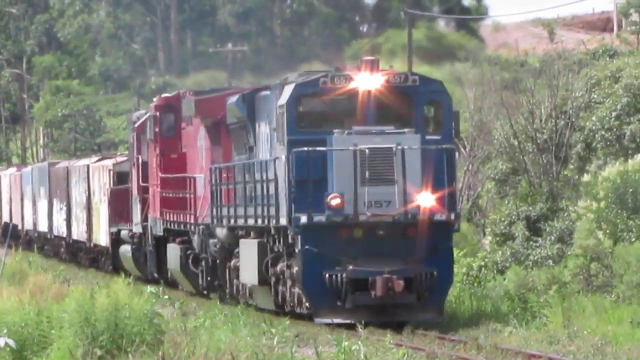 Trem com ES43BBi #657 RUMO, #8310 DASH-9 e SD40T-2 #9515 ALL - YouTube