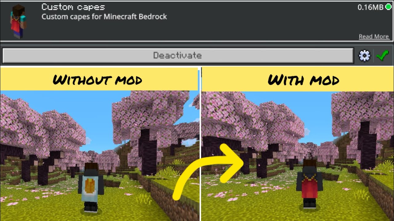 Custom cape mod for mcpe 1.20 #minecraftpe #mcpemods - YouTube