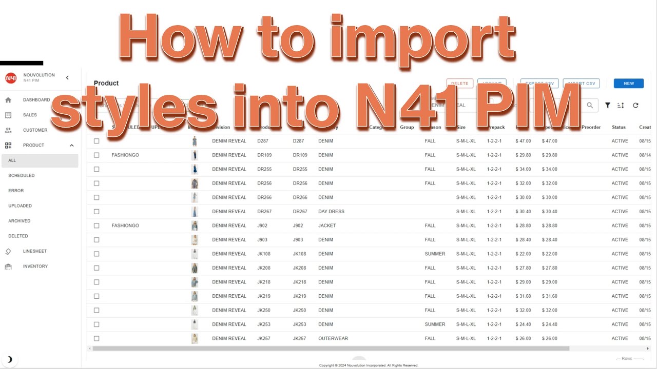 N41 PIM: How to import styles - YouTube