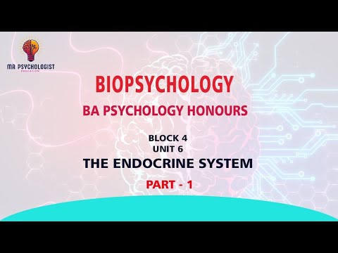 BPCC-102 Biopsychology | Unit 6 | The Endocrine System| Part 1 | IGNOU ...