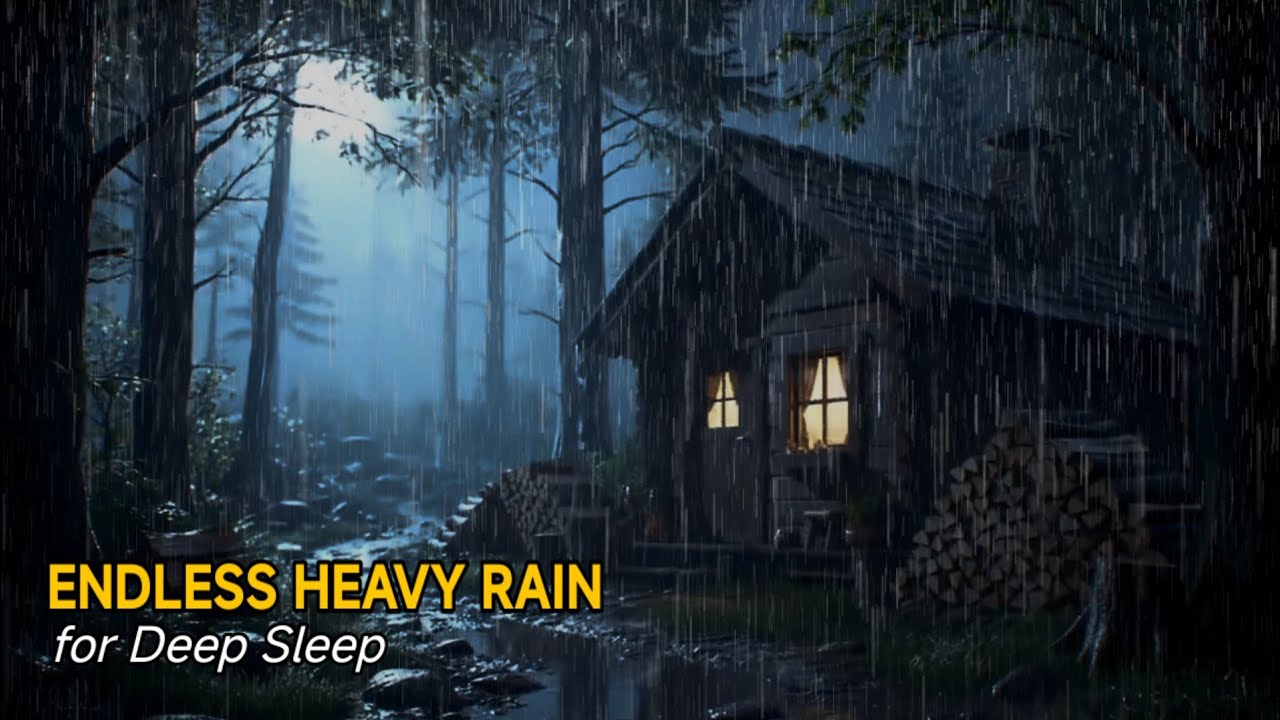 Bring Back Sleep with Endless Heavy Rain in the Woods | Calm Night Rain ...