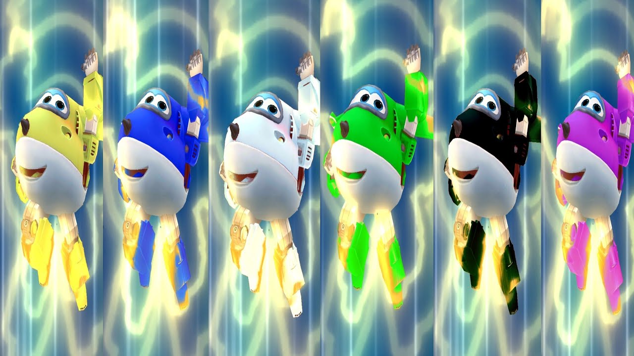 SuperWingsJett Run.Jett Yellow vs Jett Blue vs Jett White vs Jett ...