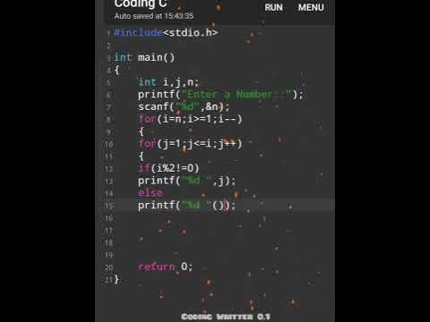 Pattern tutorial video in C programming language ll 💯🧠#coding #short #youtubeshorts - YouTube