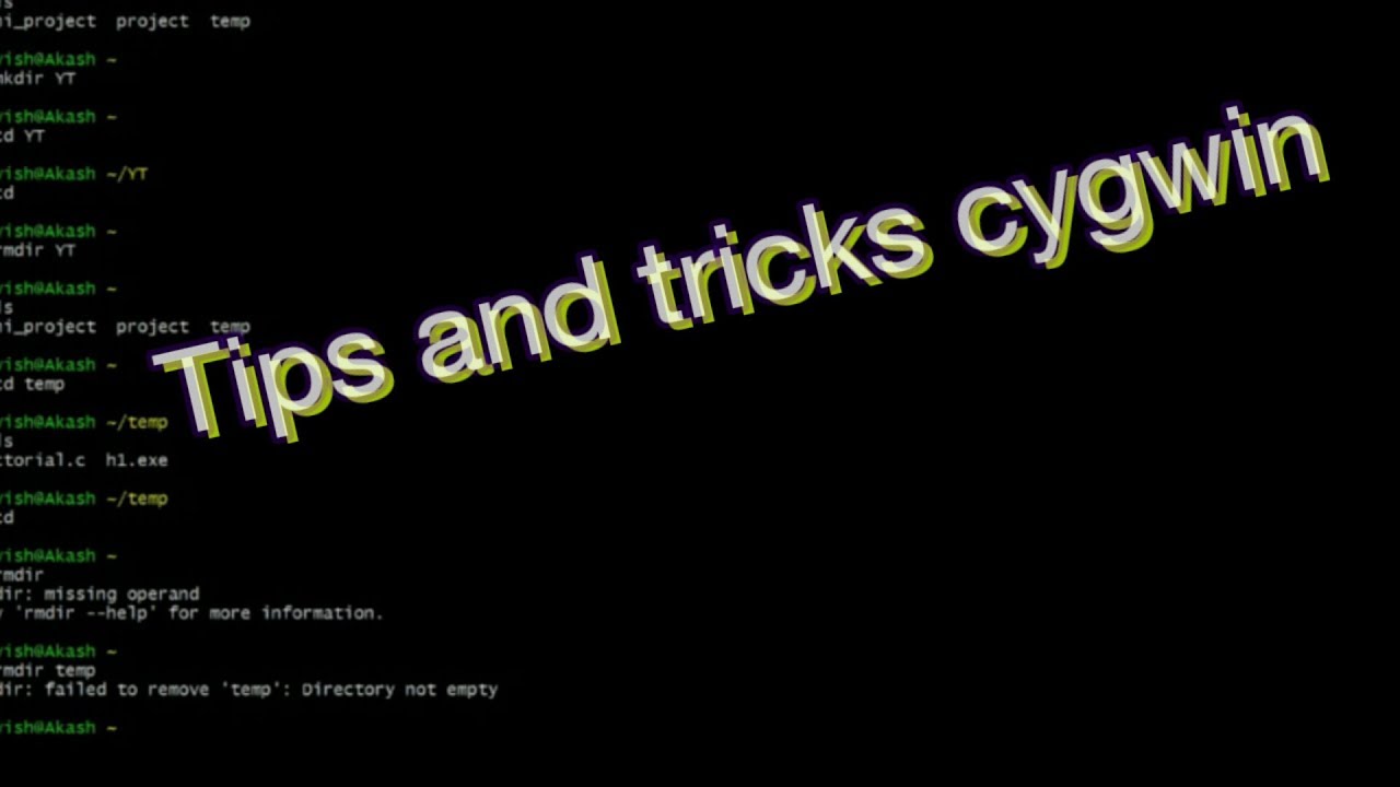 Getting Started with cygwin || tips and tricks in cygwin - YouTube