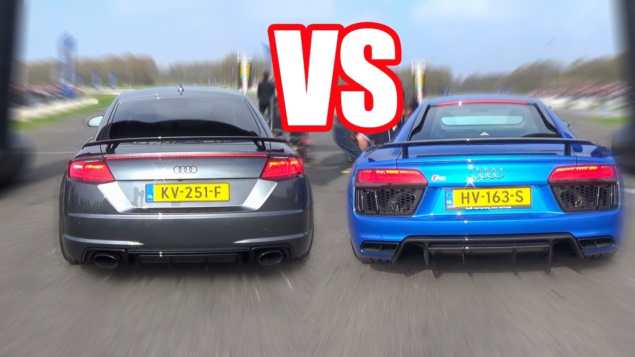 AUDI R8 V10 PLUS vs TT RS vs M3 E92 *DRAG RACE* - YouTube