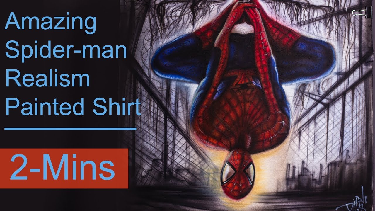 Amazing Spider-man Airbrush t-shirt Art | 2 Mins - YouTube