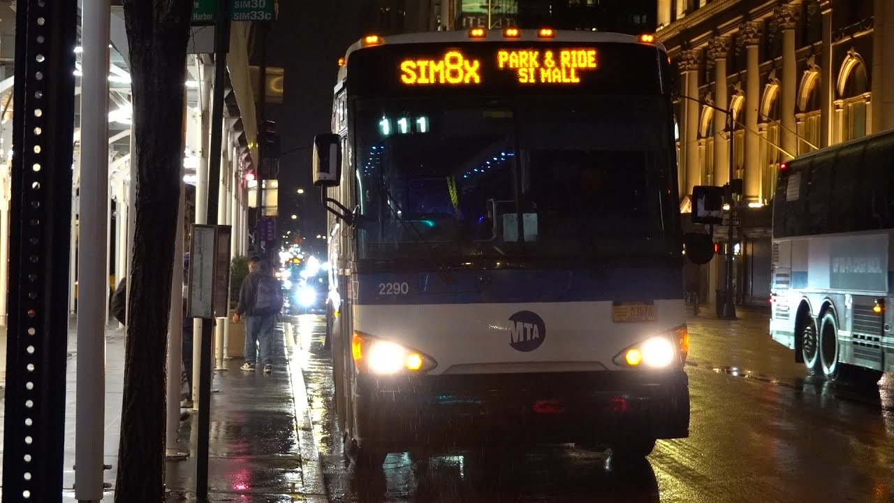 MTA New York City Bus 2013 MCI D4500CT 2290 On The SIM8X @ 5th Avenue ...