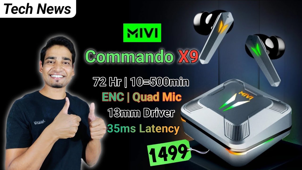 Mivi Commando X9 TWs 🔥| 72 Hr Battery 😍| 35ms Low Latency ⚡| Gaming Earbuds | mivi commando x9 ...