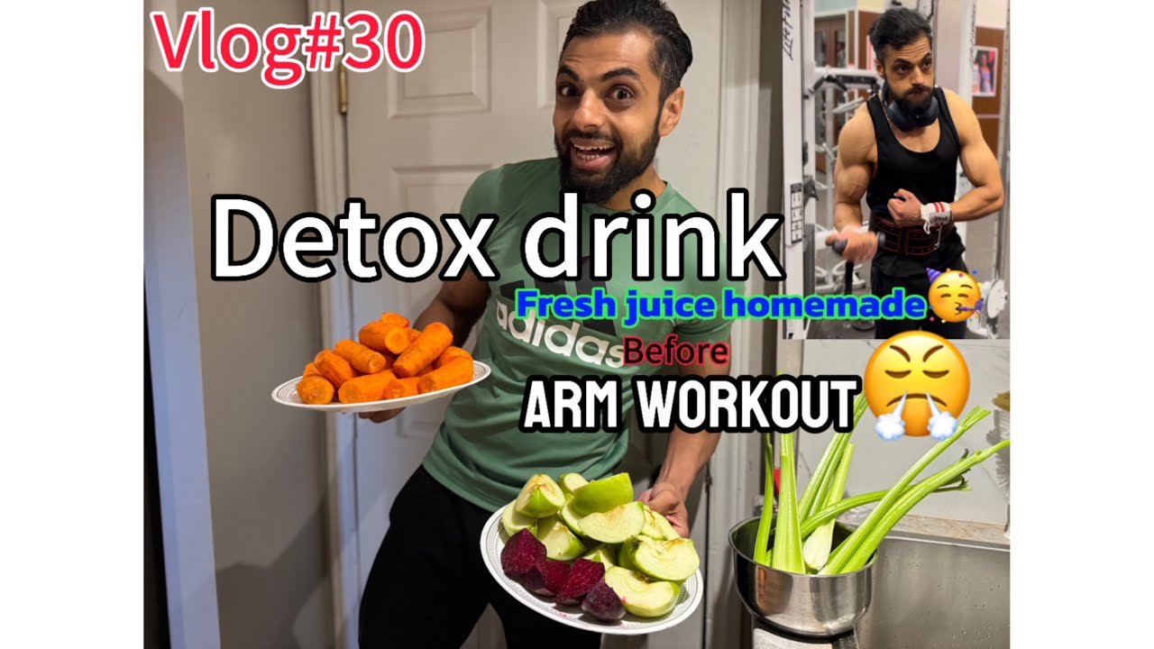 Homemade detox drink Arm-workout at GoodLife fitness vlog#30 - YouTube