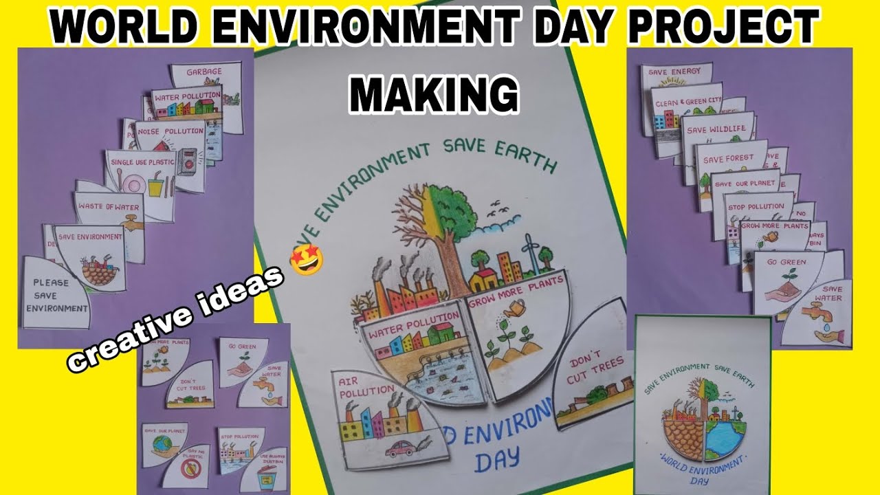 world environment day project making | environment day poster drawing ...