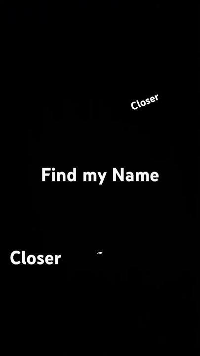 Find my name - YouTube