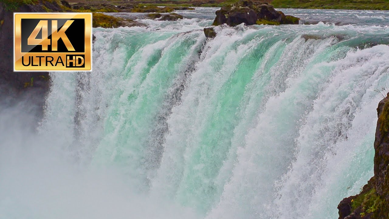 Soothing Relaxing Waterfall Sounds, Brightness dims after 1 hour - YouTube
