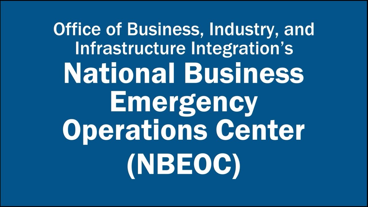 FEMA’s National Business Emergency Operations Center (NBEOC) - YouTube