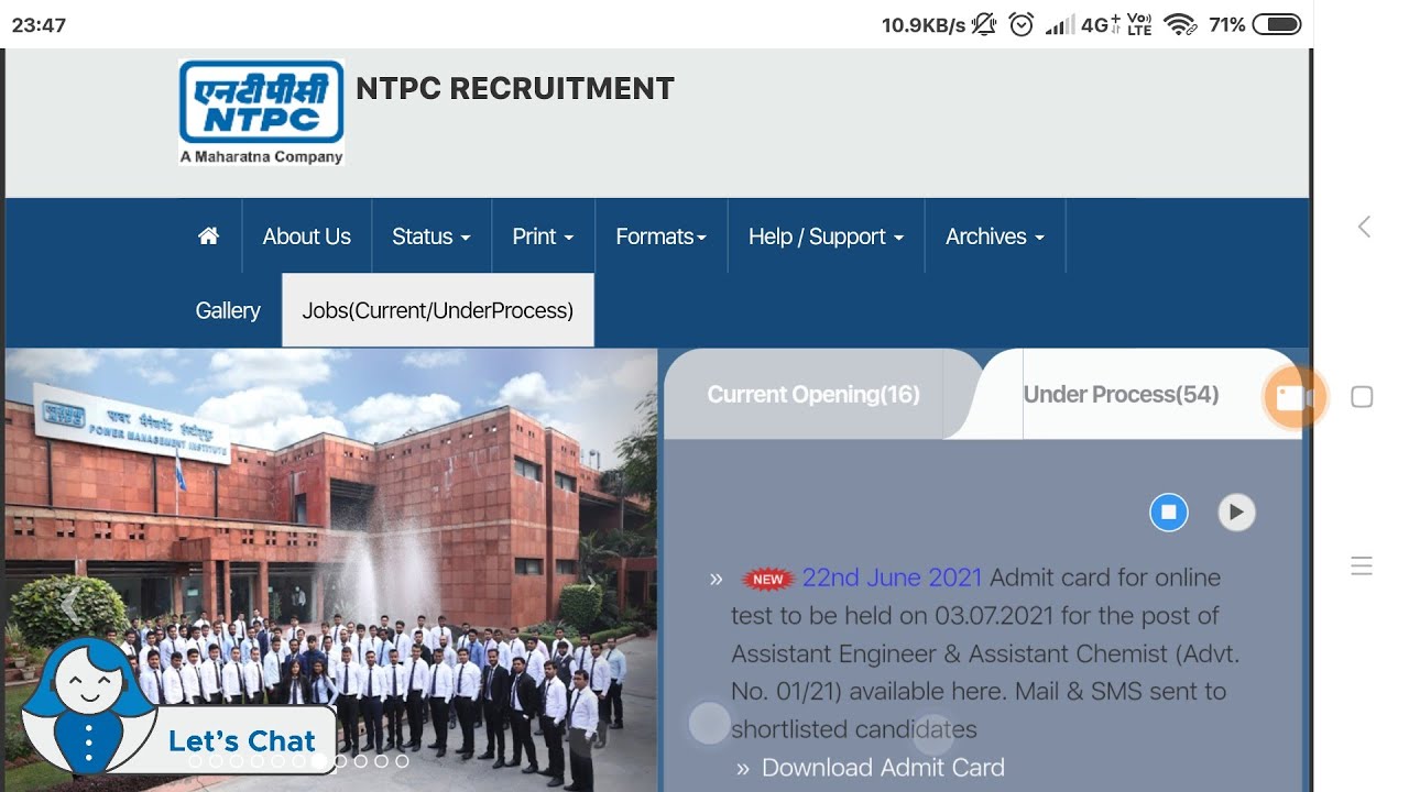 NTPC Experienced Engineer Admit Card | NTPC Experienced Engineer ...
