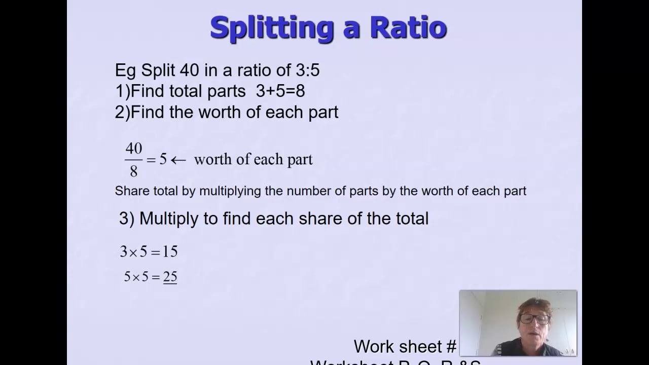 Lesson 5 part 2 splitting ratios - YouTube