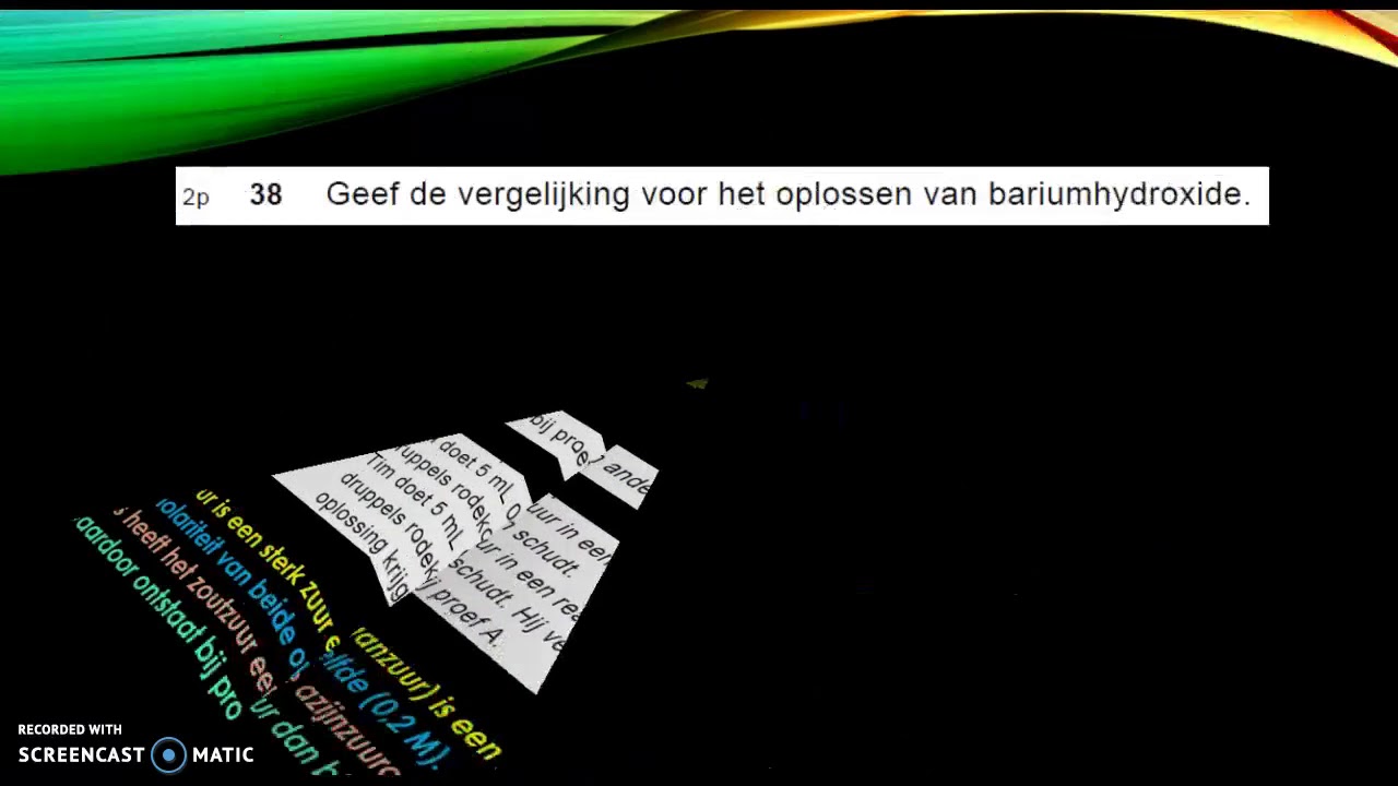 Rode koolsap havo herexamen scheikunde 2011 35 t/m 39 - YouTube