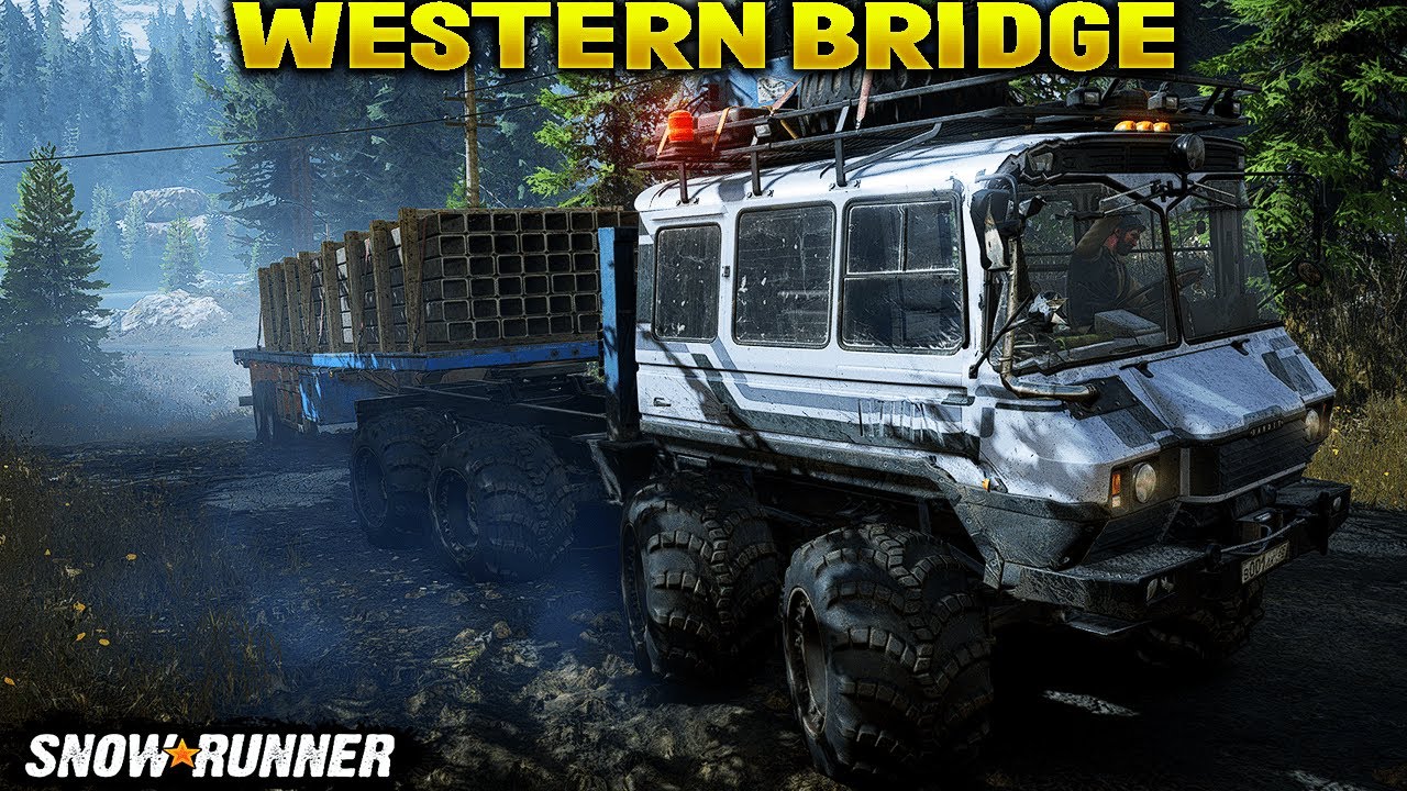 SnowRunner Phase 2 GamePlay: Flooded Foothills | Western Bridge - YouTube