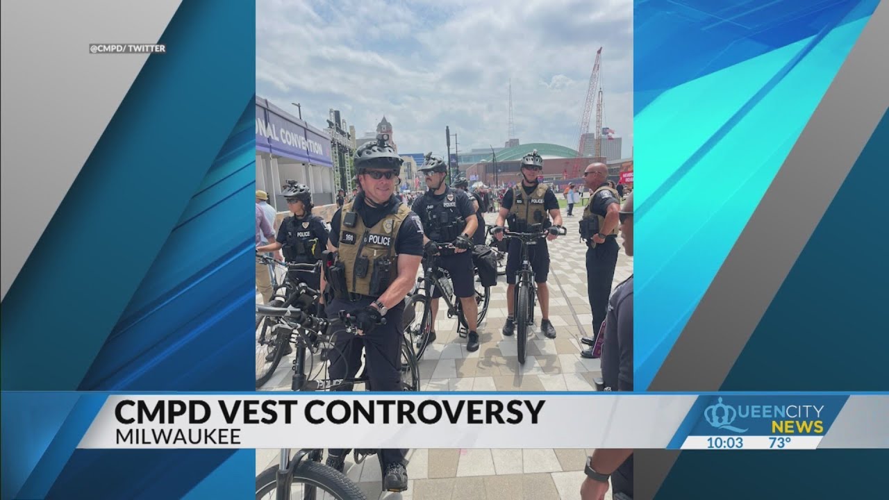 CMPD bike officers at RNC wearing vests at center of controversy - YouTube