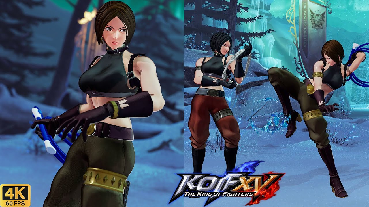 KOF XV | Whip 💥 Whip (mirror match) | Jacketless mod | CPU vs CPU AI vs ...