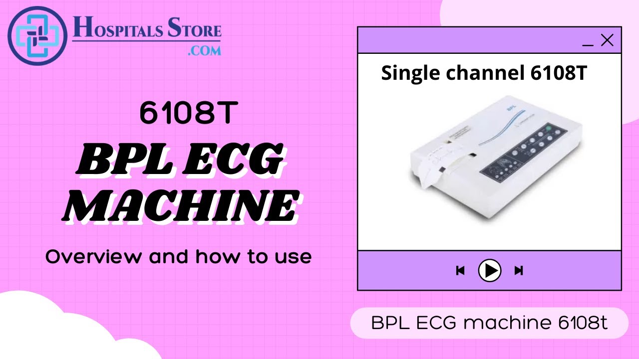 BPL ECG machine. Single Channel ECG 6108T Demo - YouTube
