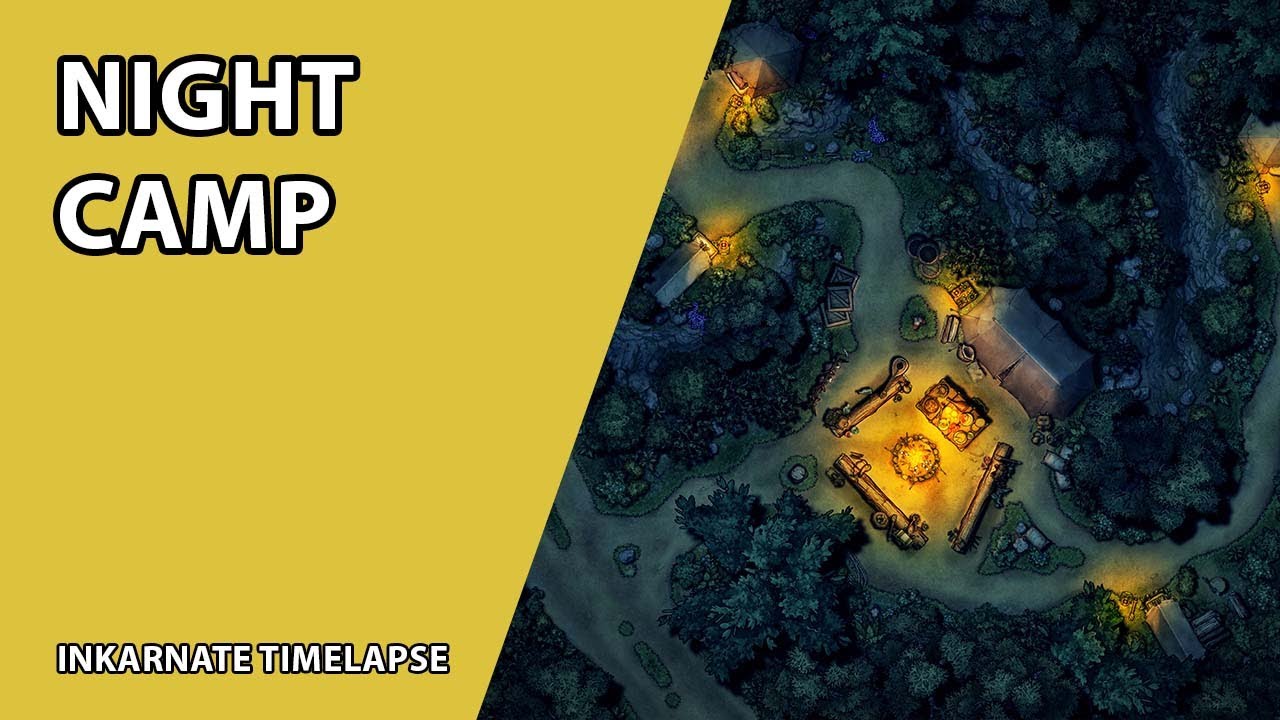 Night Camp | Inkarnate Timelapse - YouTube