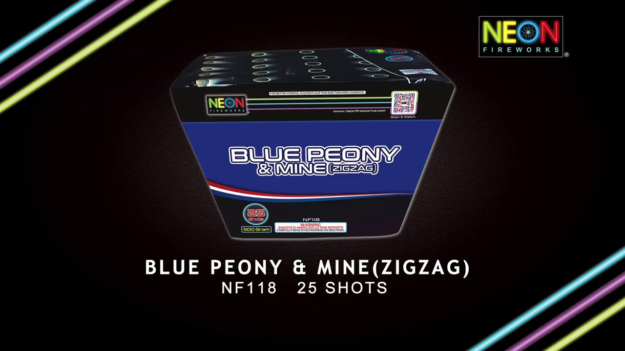 BLUE PEONY & MINE(ZIGZAG)--NF118 by Neon Fireworks - YouTube