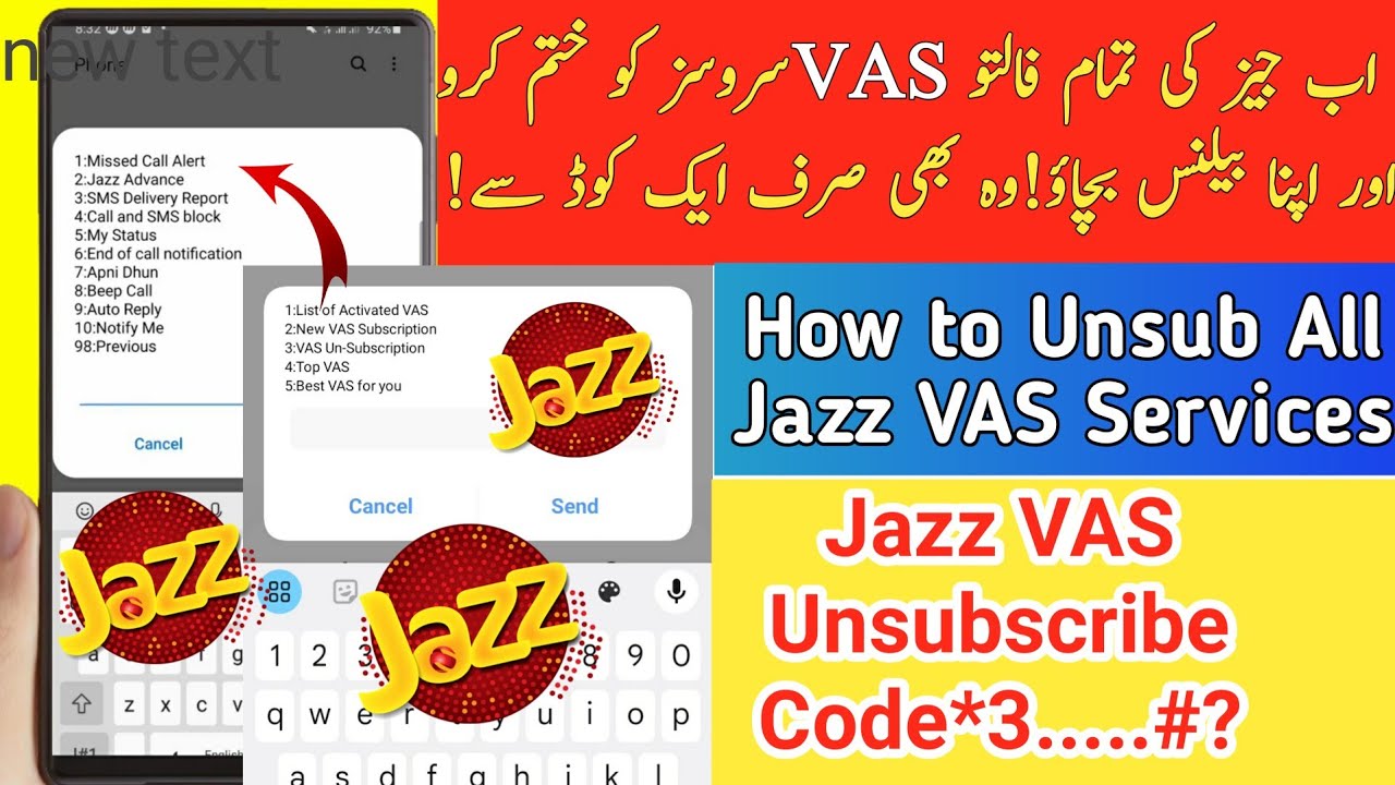 How to unsub Jazz Vas services | Jazz Vas services unsubscribe code ...