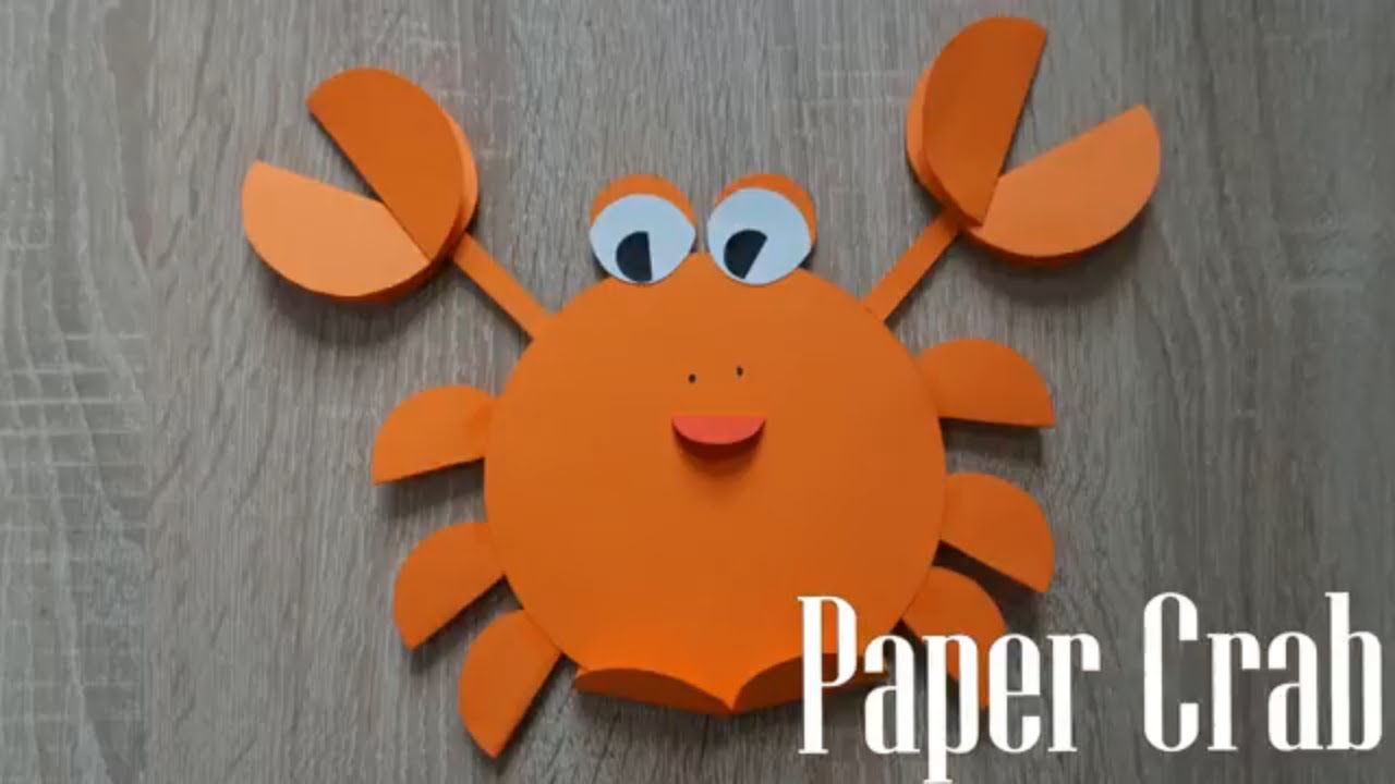 Crab Paper Craft For Kids || Preschool crafts - YouTube