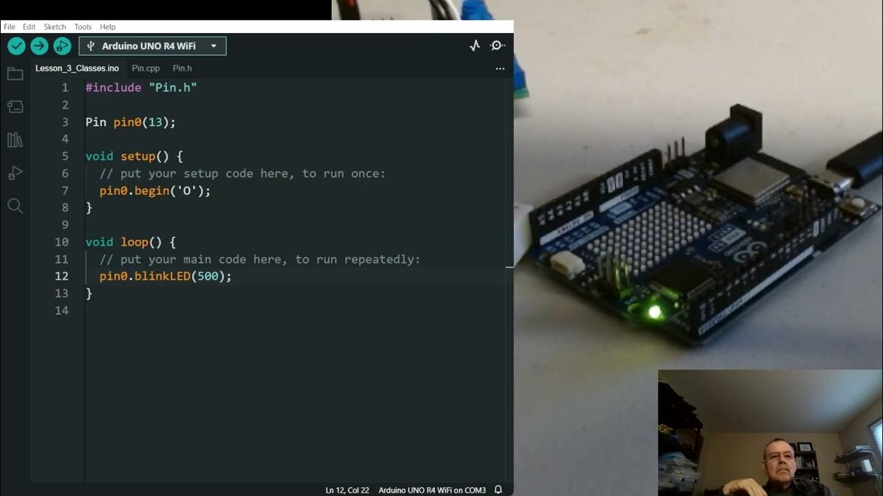 Paul McWhorter, Arduino UNO R4 Wi-Fi, Blinking LED with Classes - YouTube
