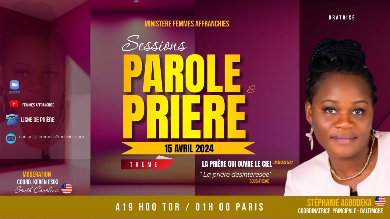 SESSION PAROLE ET PRIÉRE // COORD STEPHANIE AGBODEKA - YouTube