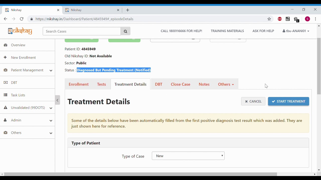 How to add treatment details in Nikshay - YouTube