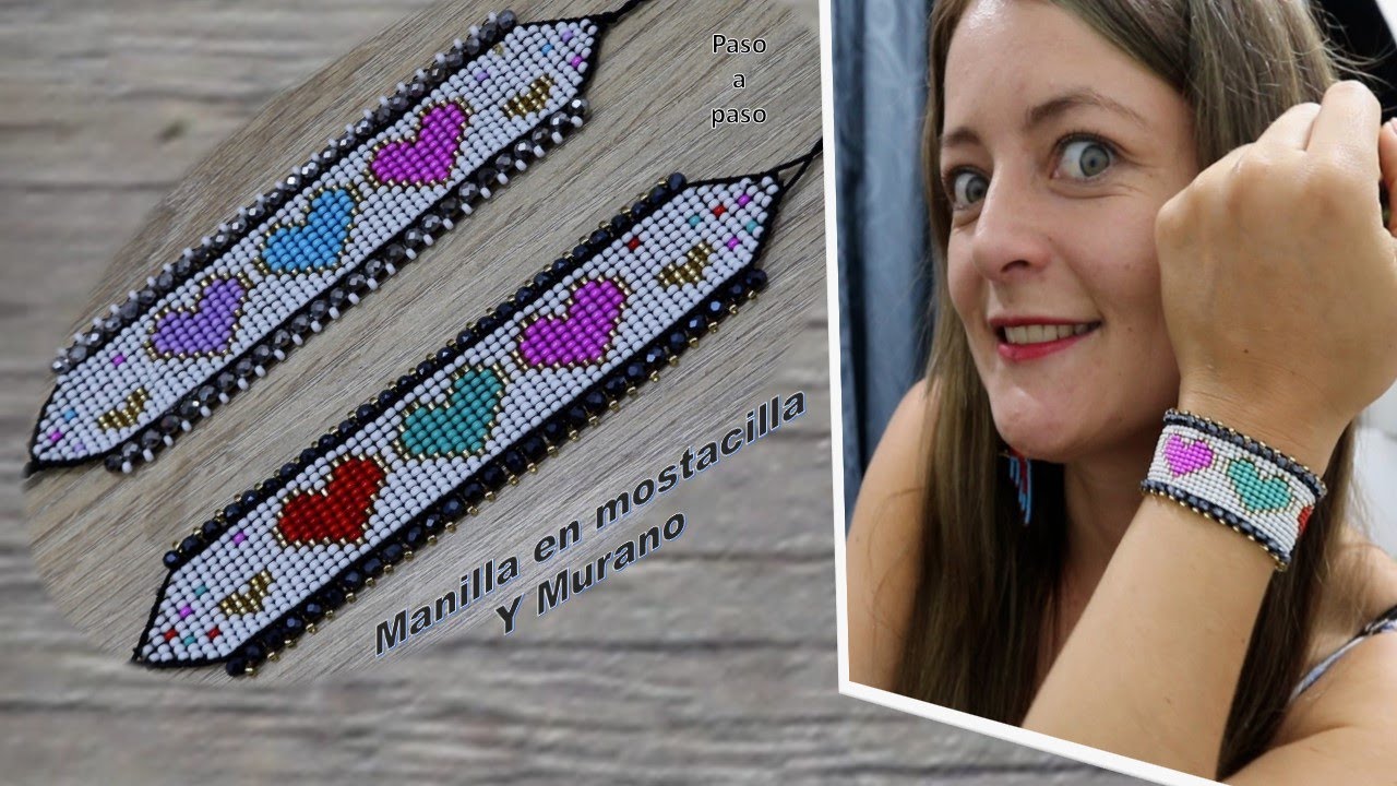 Manilla en mostacilla con Murano e hilo chino (paso a paso) Aniara ...