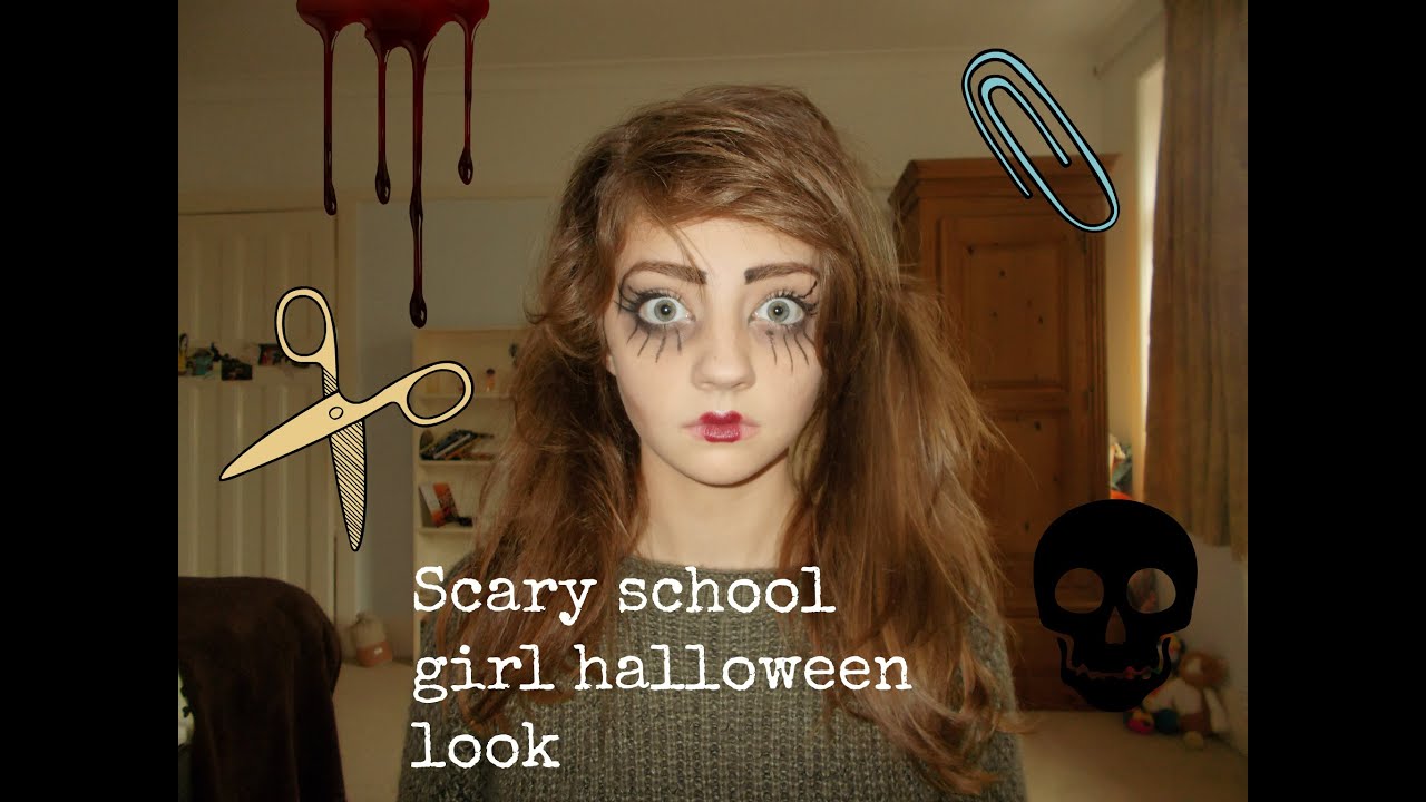 Scary school girl halloween look - YouTube