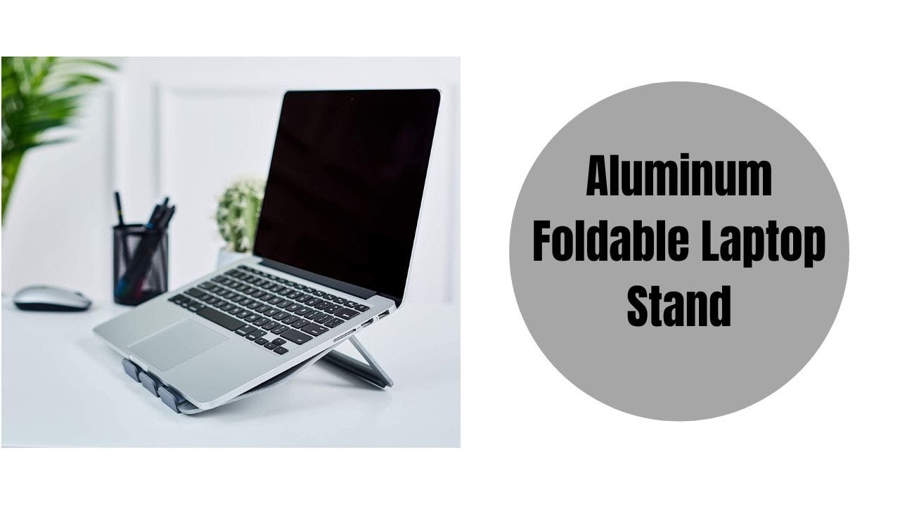 AmazonBasics Aluminum Foldable Laptop Stand for Tabletop Laptops up to ...